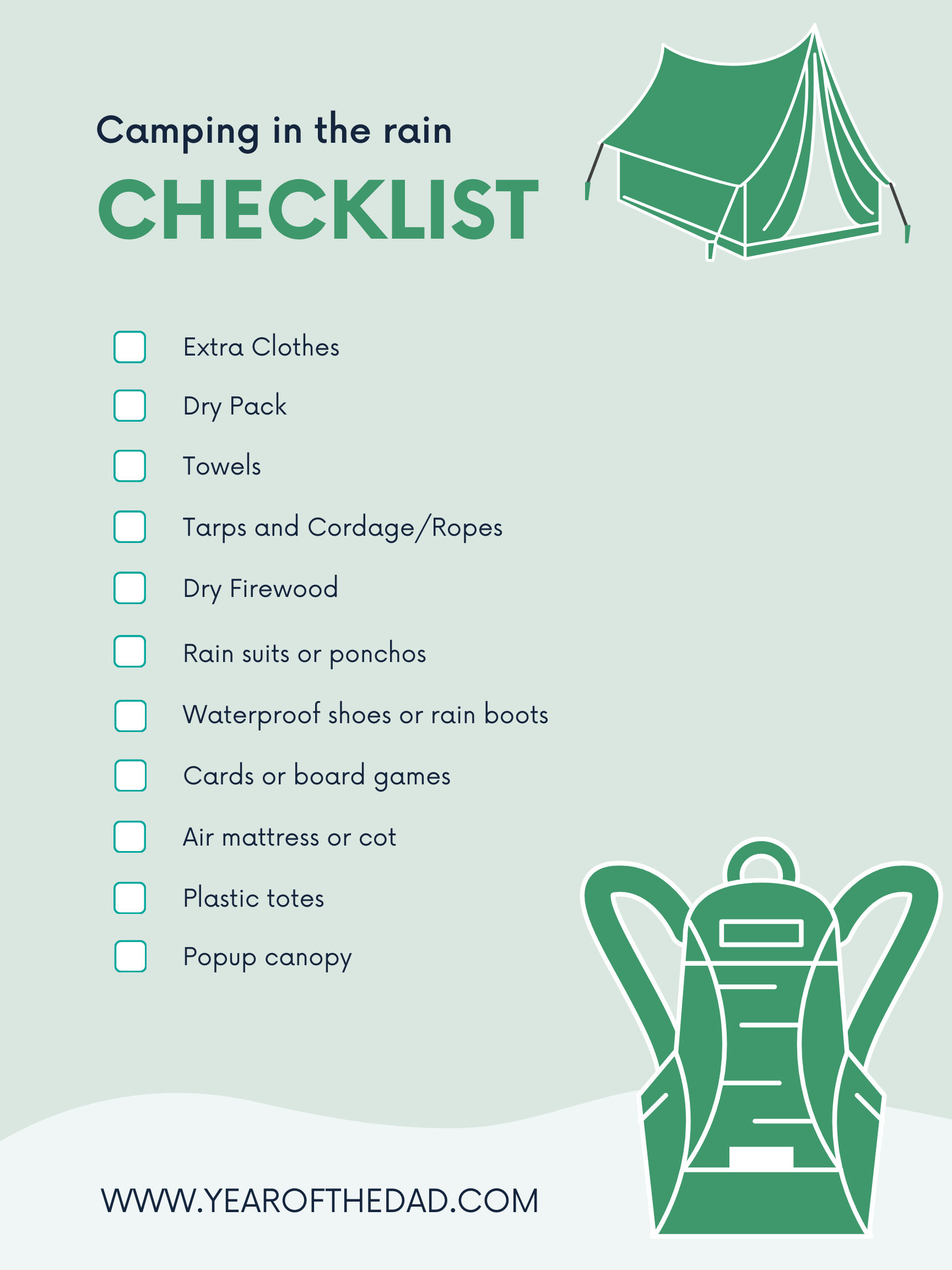 Being prepared for camping in the rain - Year of the Dad